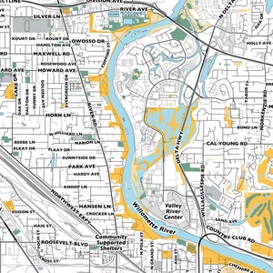 Eugene Map Print, Street Names Eugene Print, Printable Map of Eugene ...
