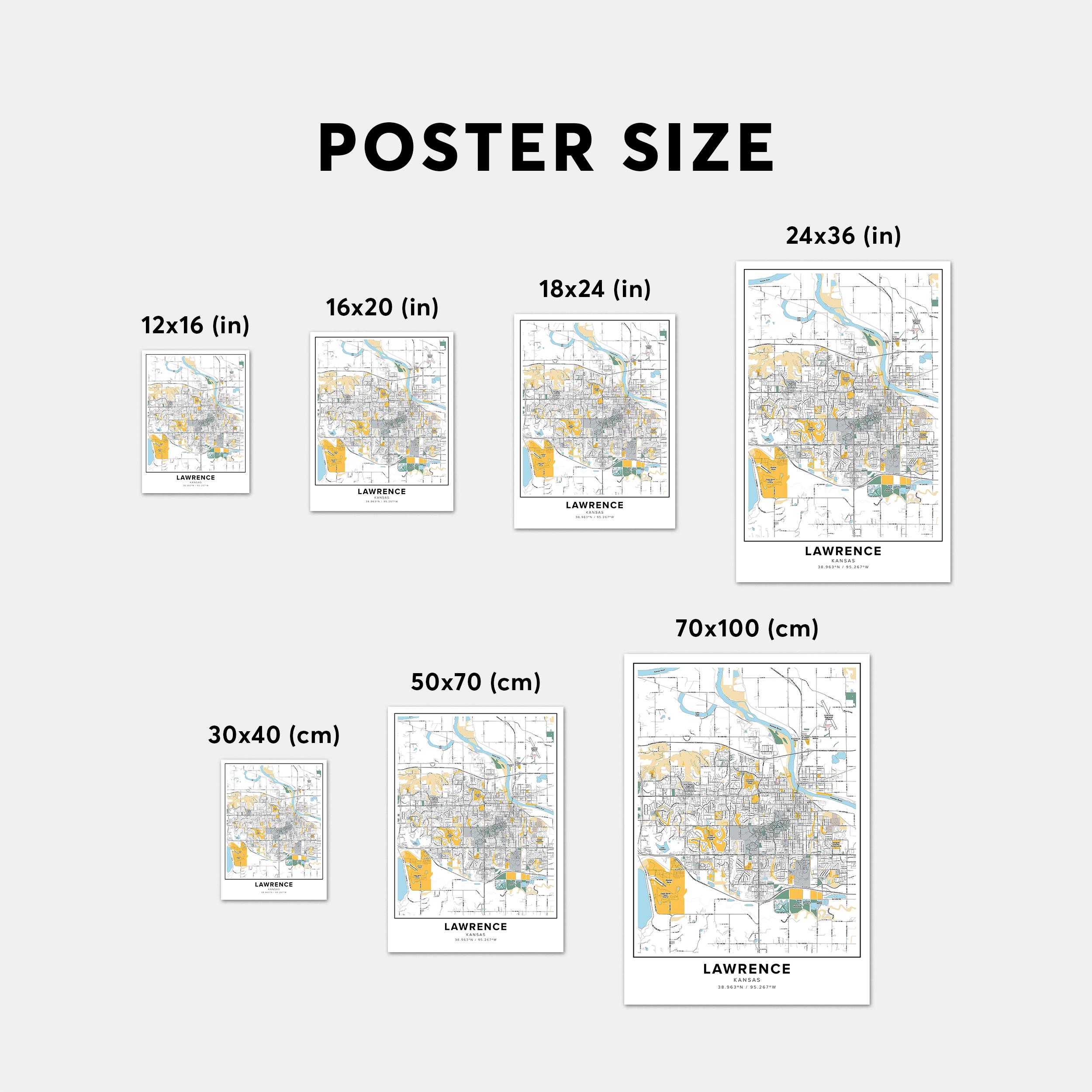 Lawrence Map Print, Street Names Lawrence Print, Printable Map of ...