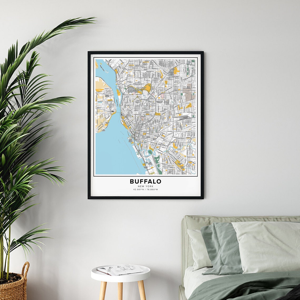 Buffalo Map Print, Street Names Buffalo Print, Printable Map of Buffalo ...