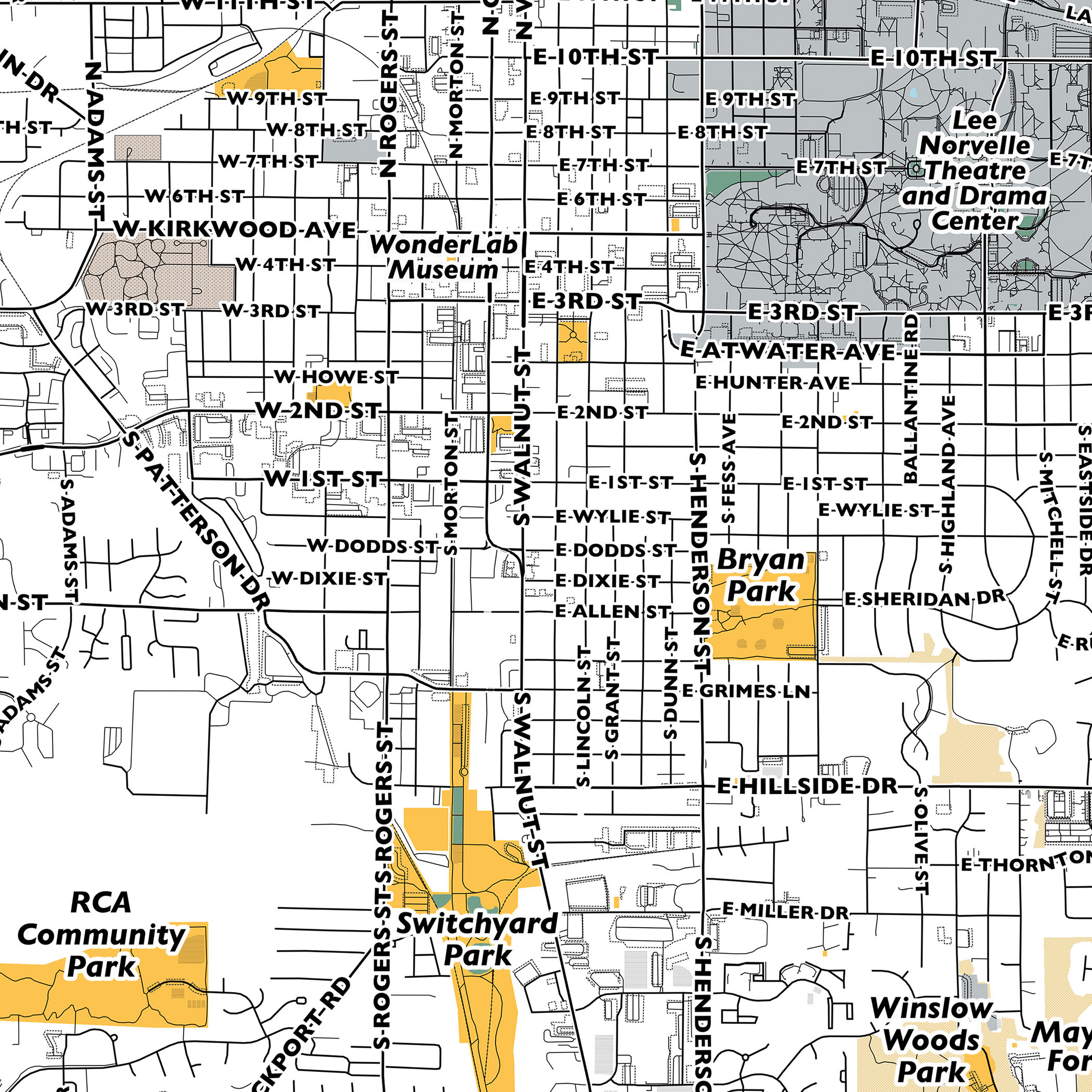Bloomington Map Print Street Names Bloomington Print Map of - Etsy