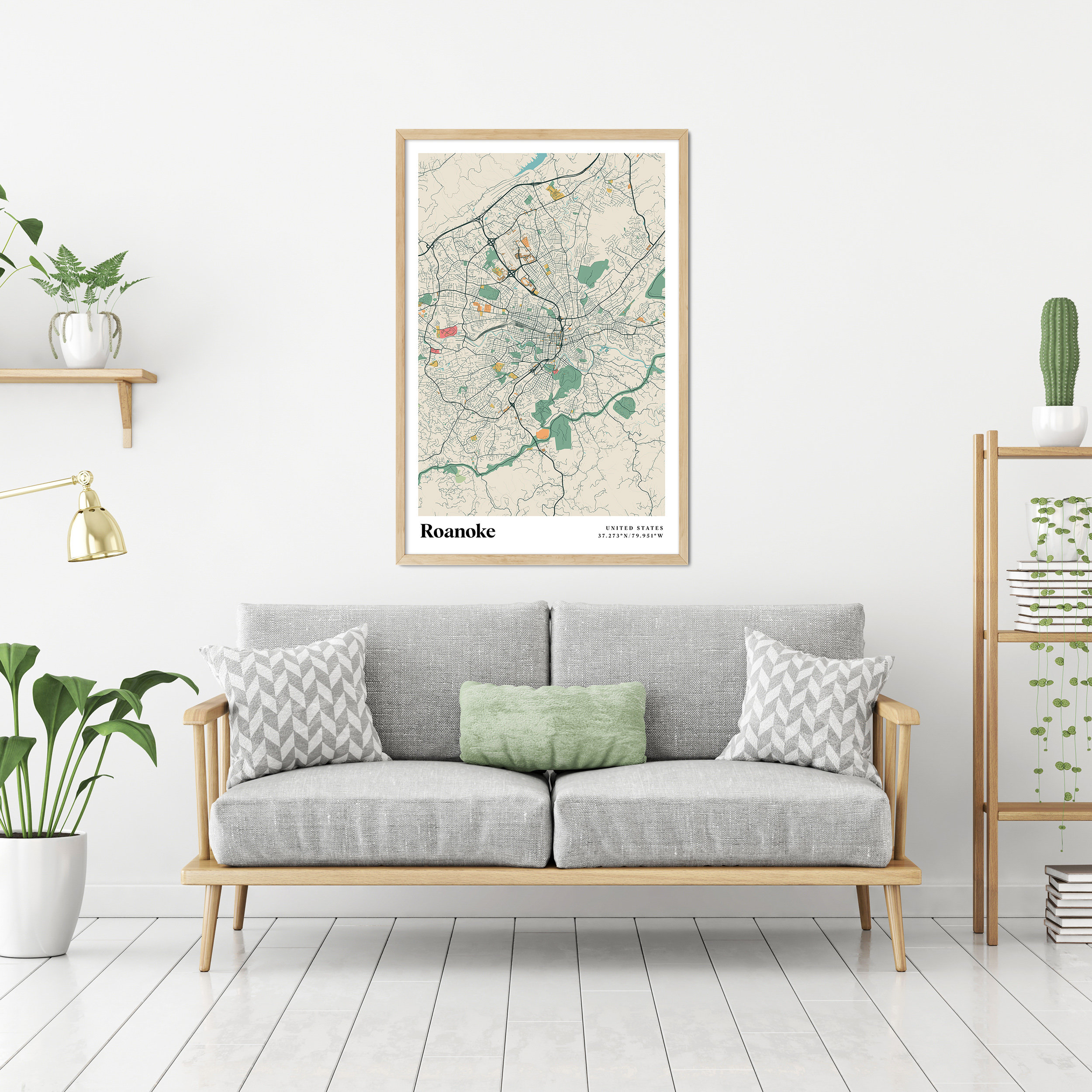Roanoke Print Map Retro Roanoke Map Poster Vintage Roanoke - Etsy