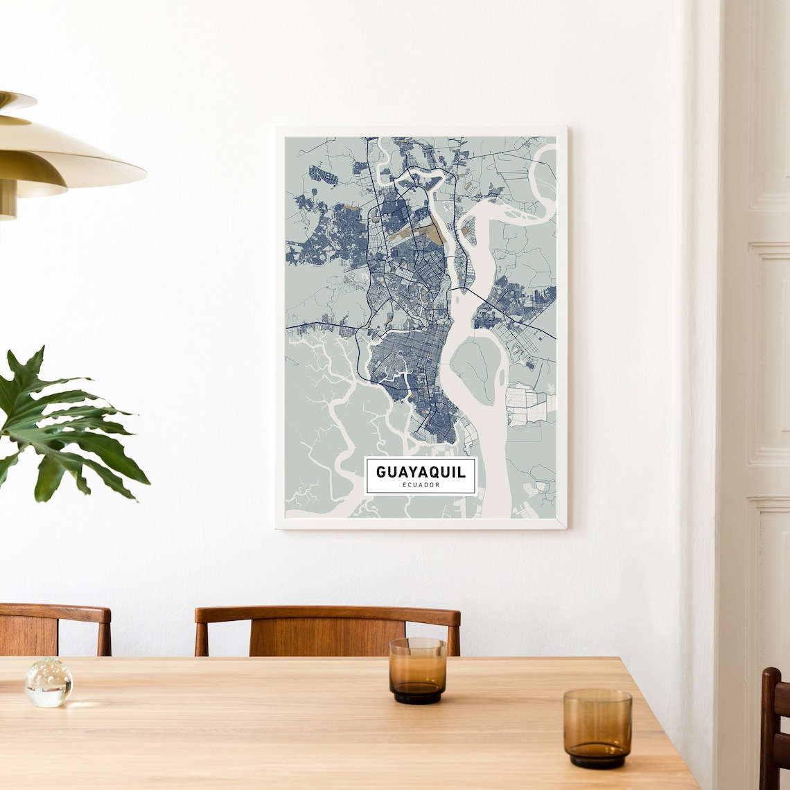 Guayaquil Map Guayaquil Ecuador Map Guayaquil Print | Etsy