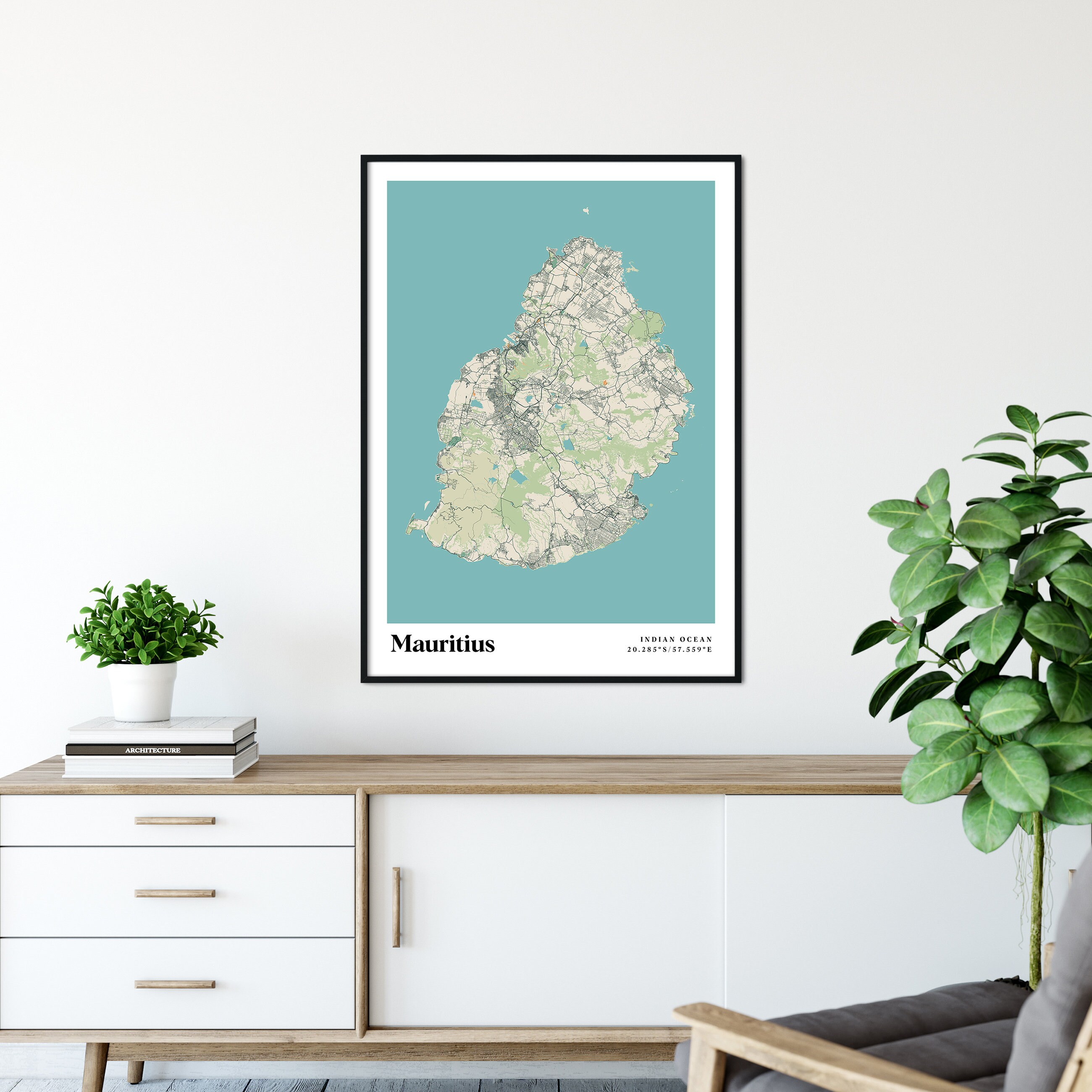 Mauritius Print Map Retro Mauritius Map Poster Vintage - Etsy