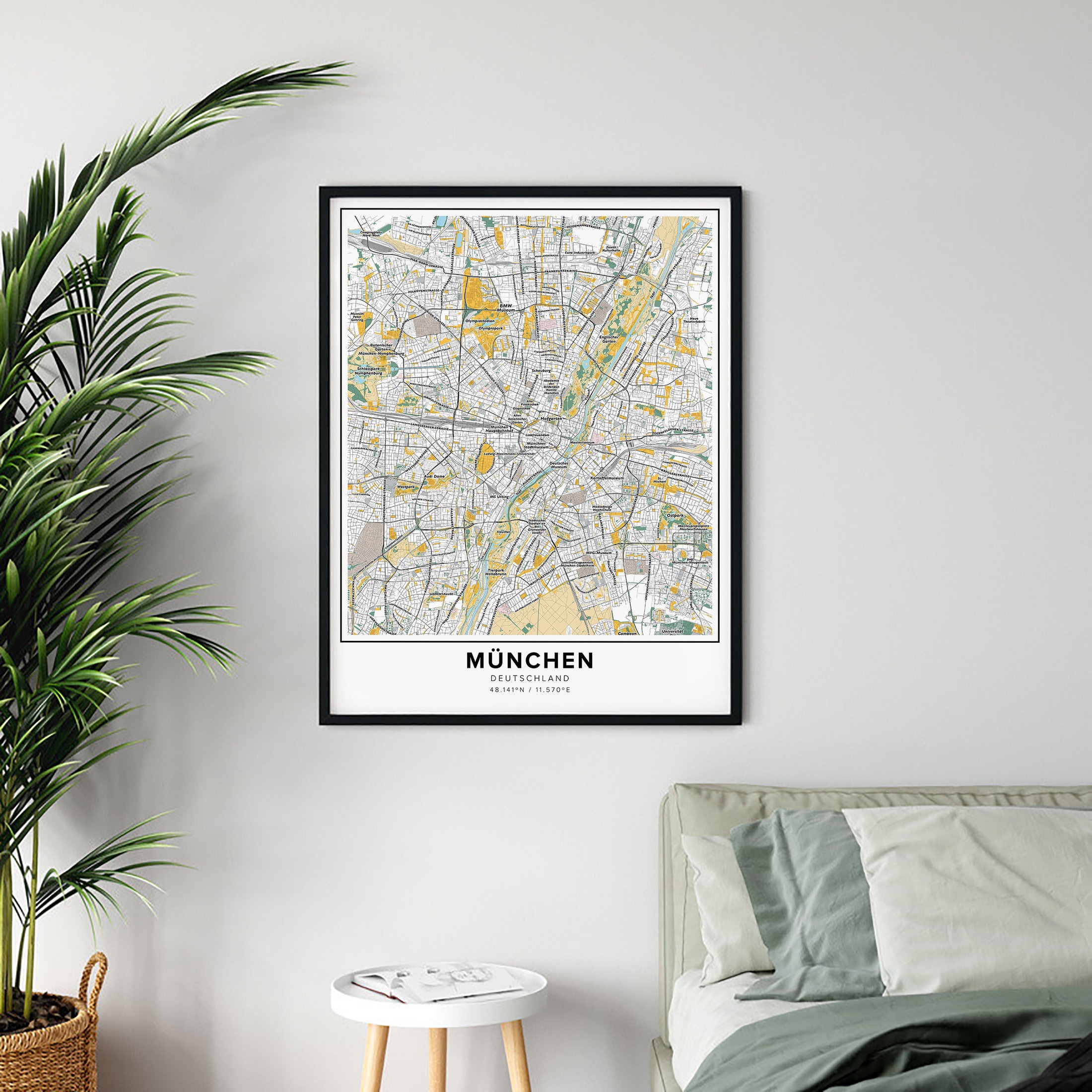 Munich Map Print, Street Names Munich Print, Printable Map of Munich ...