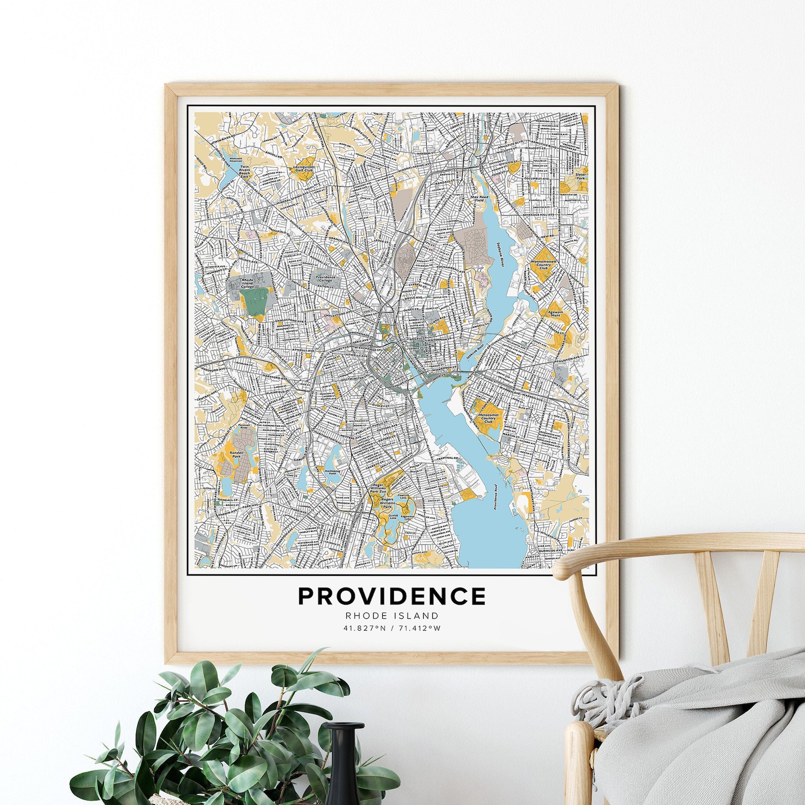 Providence Map Print, Street Names Providence Print, Map of Providence ...