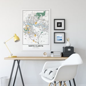 Santa Clarita Map Print, Street Names Santa Clarita, Map of Santa ...