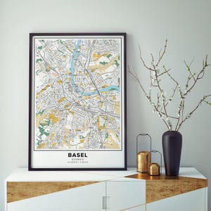 Basel Map Print, Street Names Basel Print, Printable Map of Basel, City ...