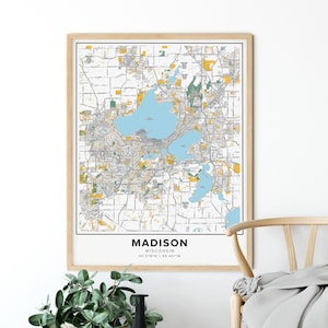 Madison Map Print, Street Names Madison Print, Printable Map of Madison ...