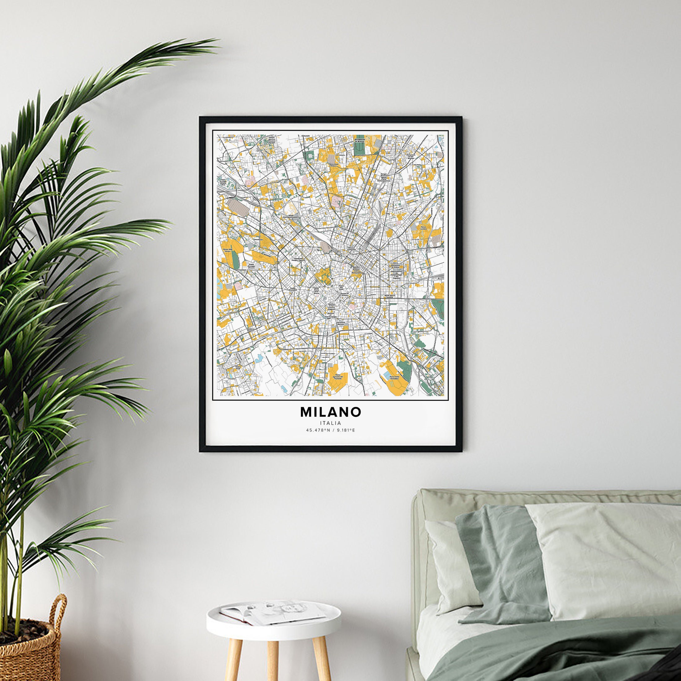 Milan Map Print, Street Names Milan Print, Printable Map of Milan, City ...