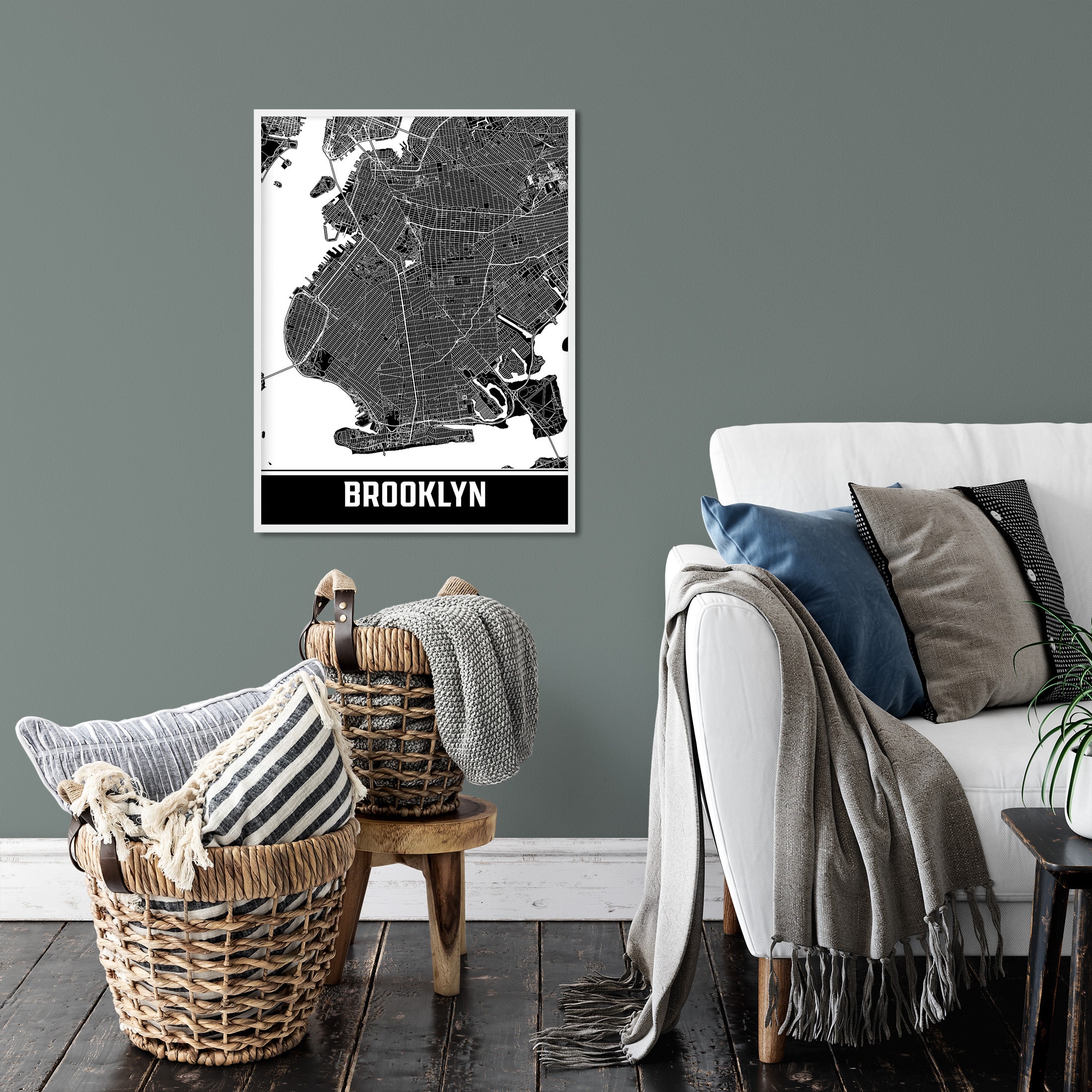 Brooklyn Map Print Brooklyn New York Map Wall Art Brooklyn - Etsy