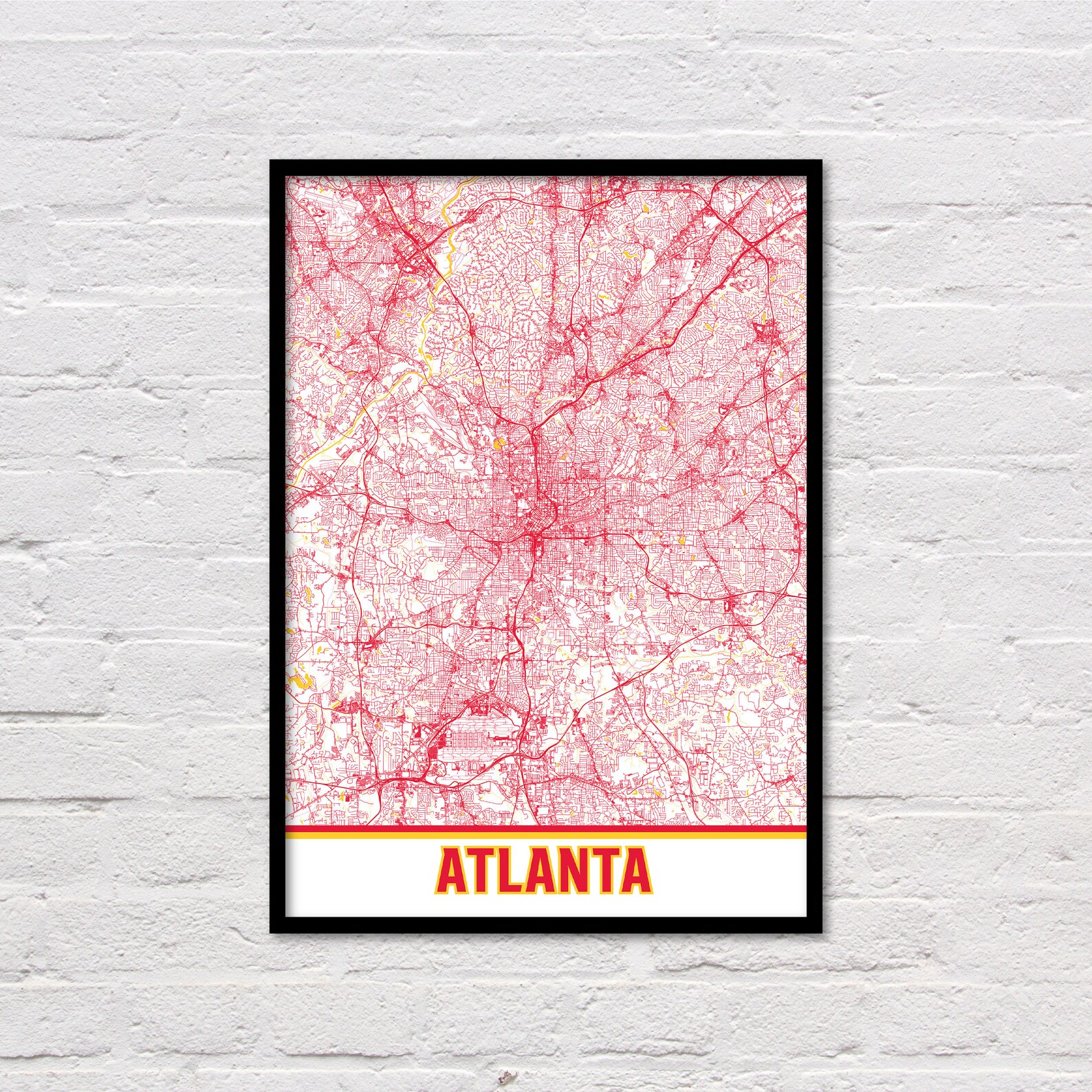 Atlanta Map Print, Atlanta Georgia Map Wall Art, Atlanta Decor Print ...