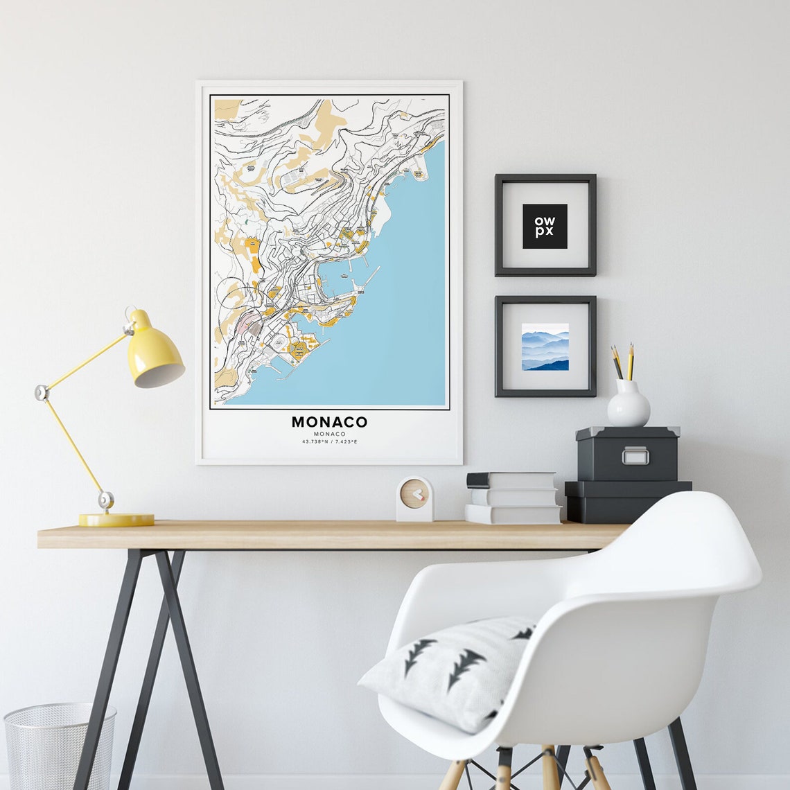 Monaco Map Print, Street Names Monaco Print, Printable Map of Monaco ...
