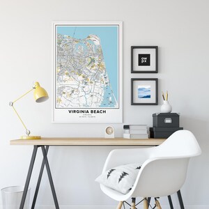 Virginia Beach Map Print, Street Names Virginia Beach Print, Map of ...