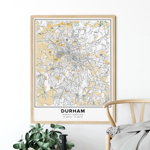 Durham Map Print, Street Names Durham Print, Printable Map of Durham ...