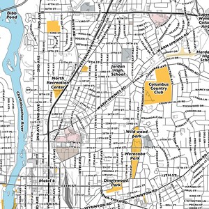 Columbus Map Print, Street Names Columbus Print, Printable Map of ...