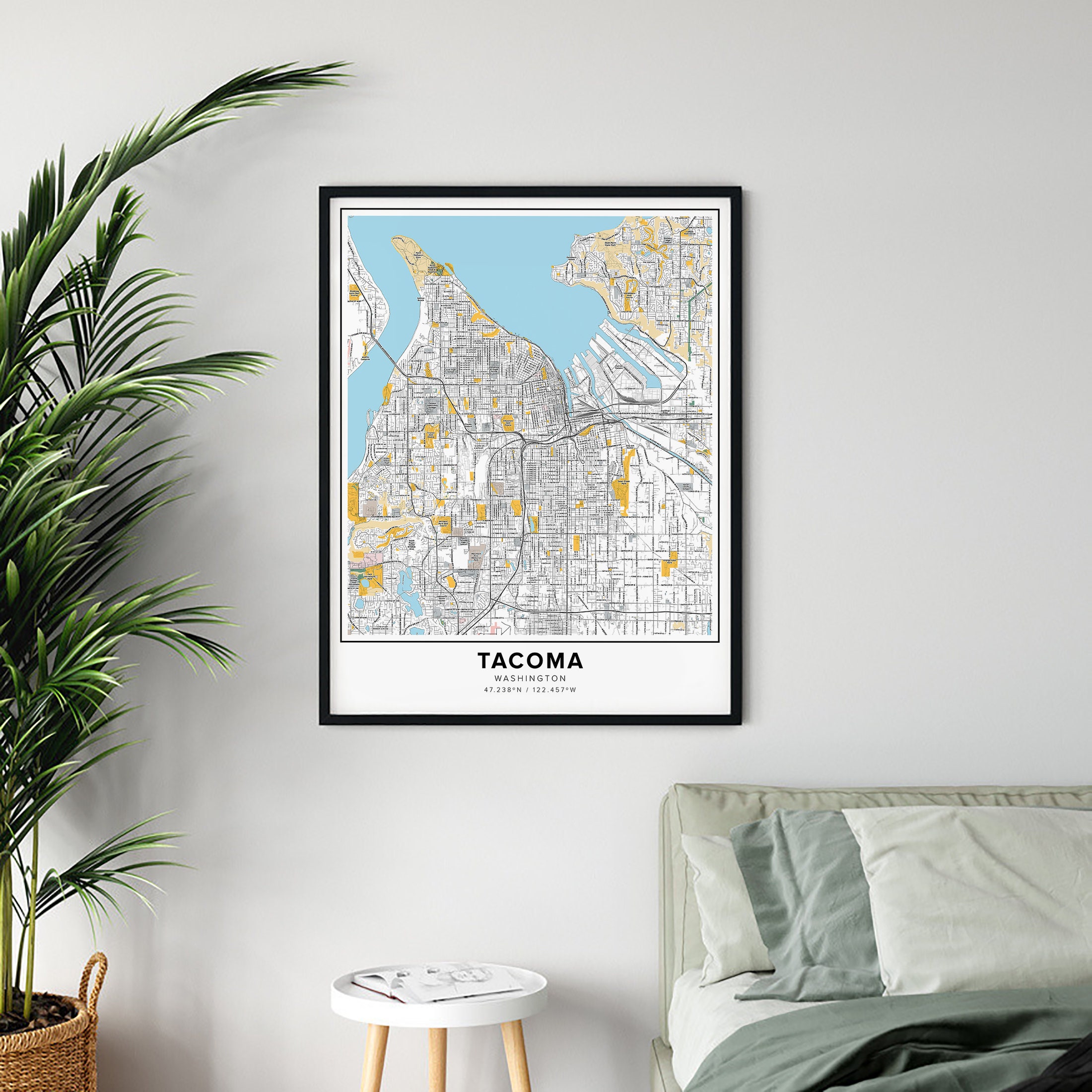 Tacoma Map Print Street Names Tacoma Print Printable Map of - Etsy