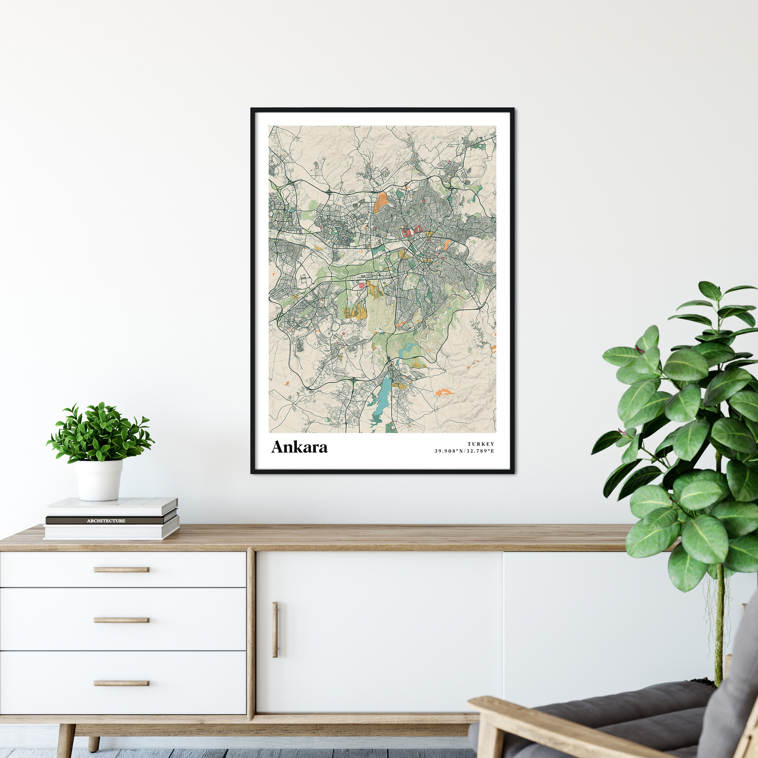 Ankara Map Poster Print Retro Ankara Map Decor Vintage - Etsy