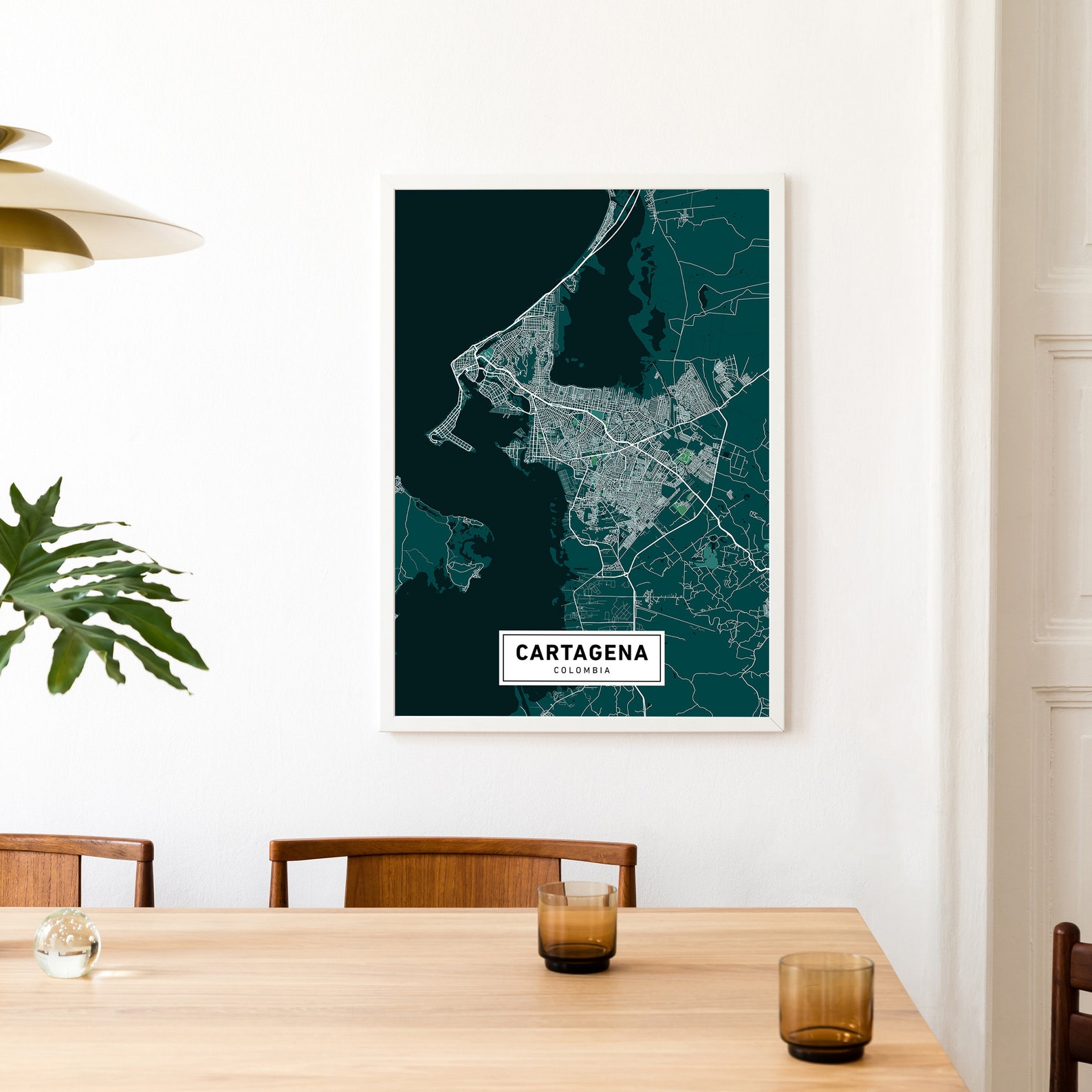 Cartagena Map Cartagena Colombia Map Cartagena Print | Etsy