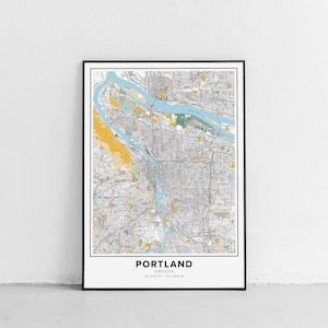 Portland Map Print, Street Names Portland Print, Printable Map of ...