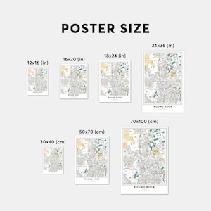 Round Rock Map Print, Street Names Round Rock Print, Printable Map of ...