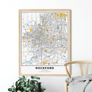 Rockford Map Print, Street Names Rockford Print, Printable Map of ...