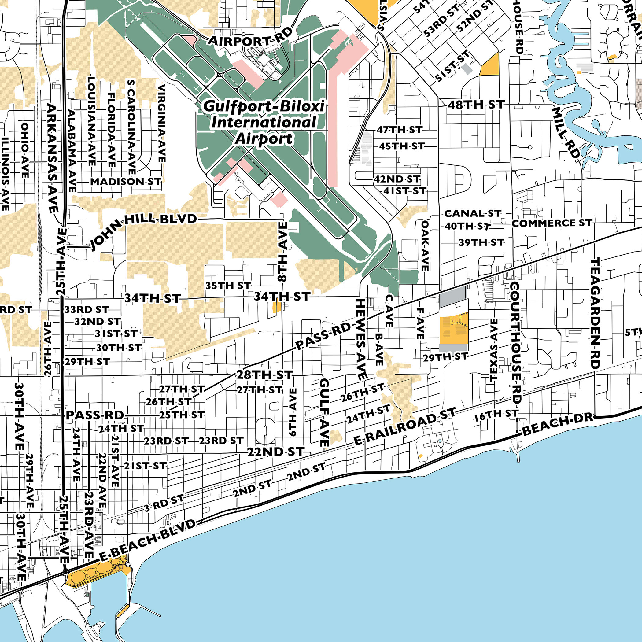 Gulfport Map Print Street Names Gulfport Print Printable Map - Etsy