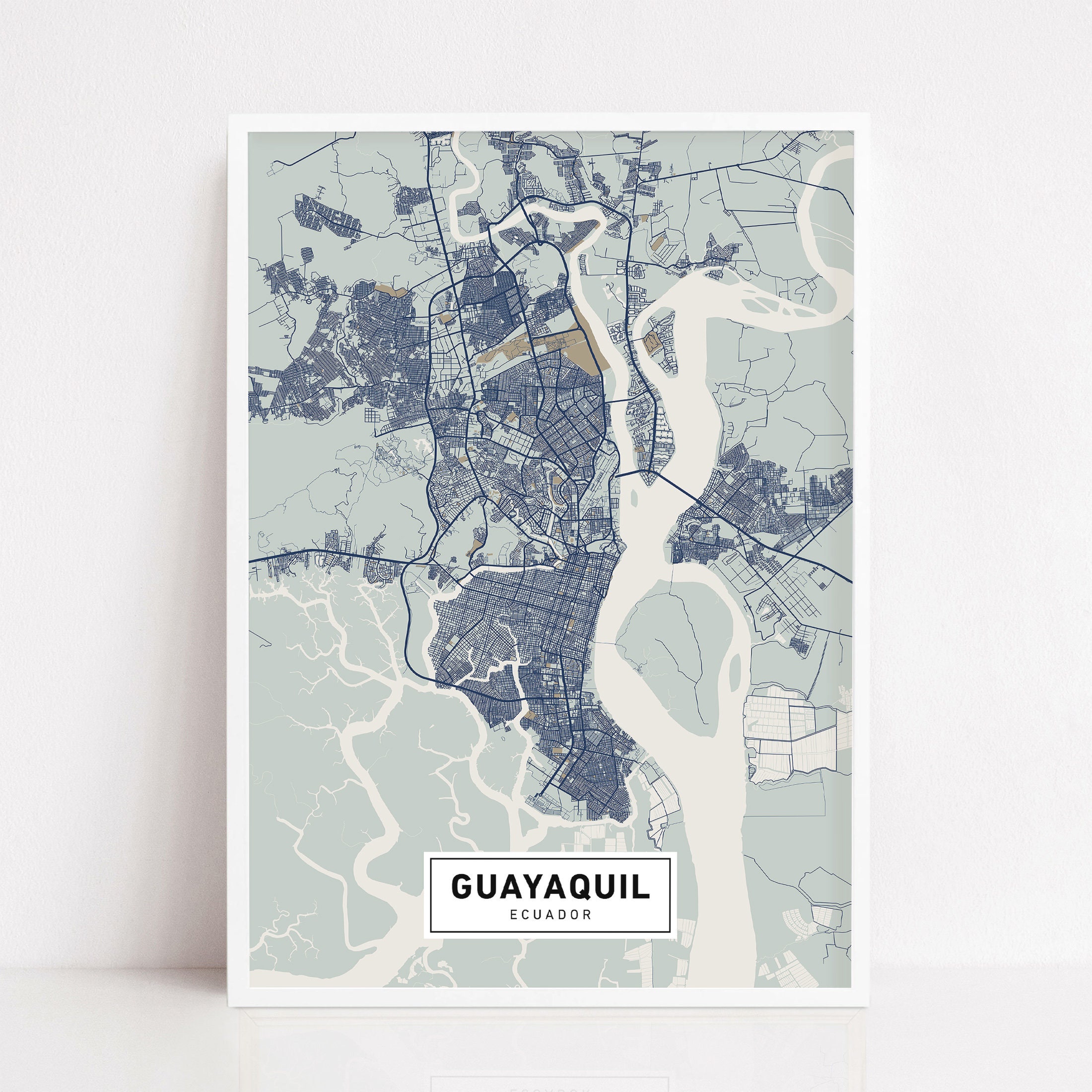 Guayaquil Map Guayaquil Ecuador Map Guayaquil Print - Etsy