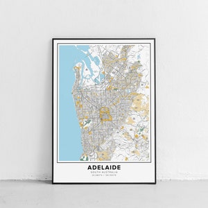Adelaide Map Print, Street Names Adelaide Print, Printable Map of ...