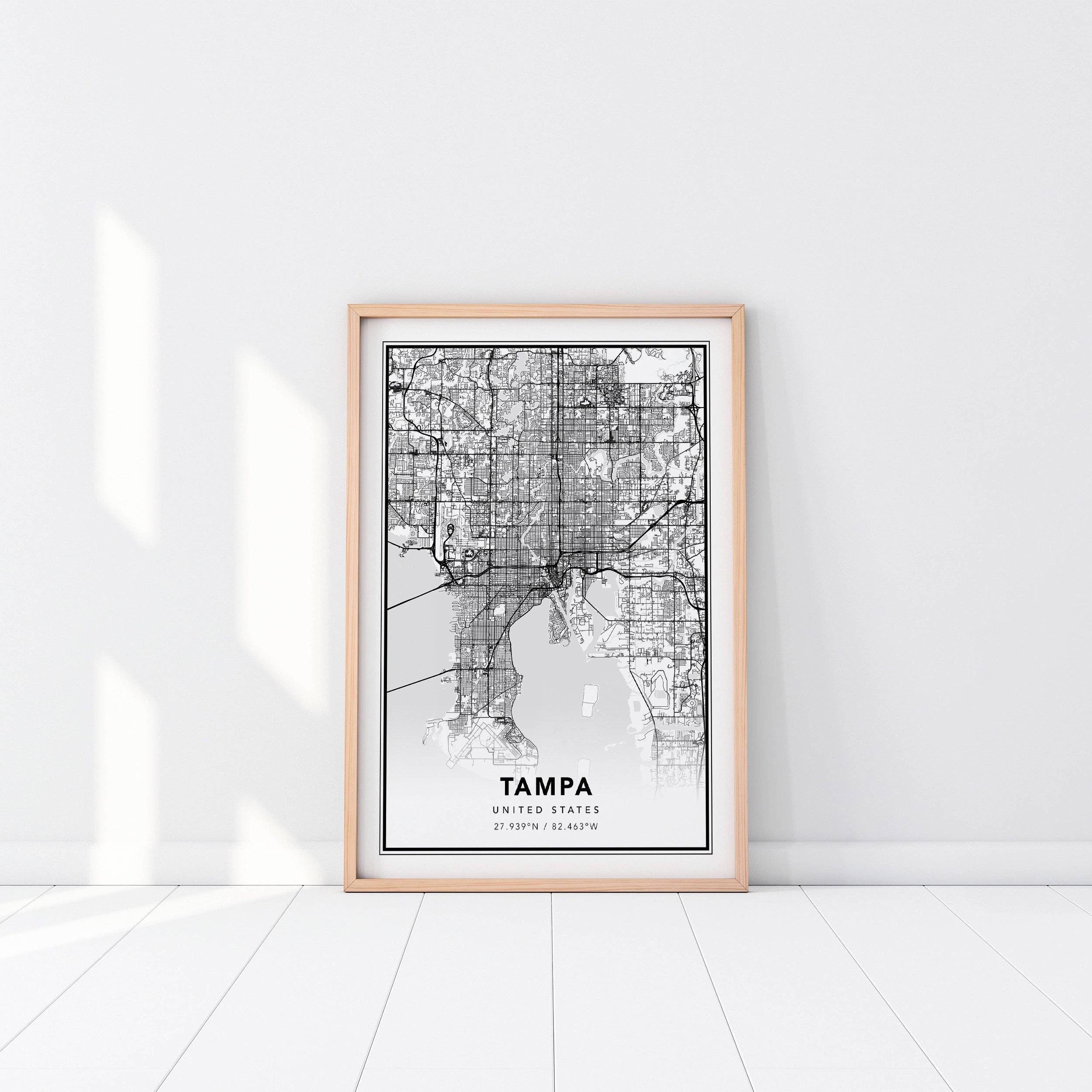 Tampa Map Print, Tampa Poster, Tampa Wall Art, Tampa City Map, Florida ...
