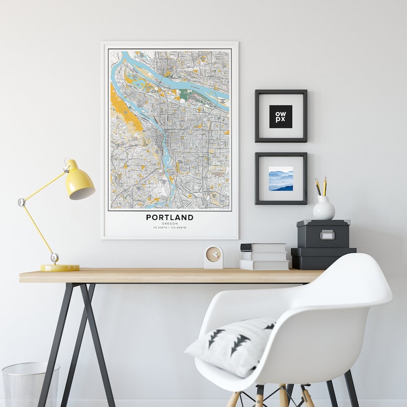 Portland Map Print, Street Names Portland Print, Printable Map of ...