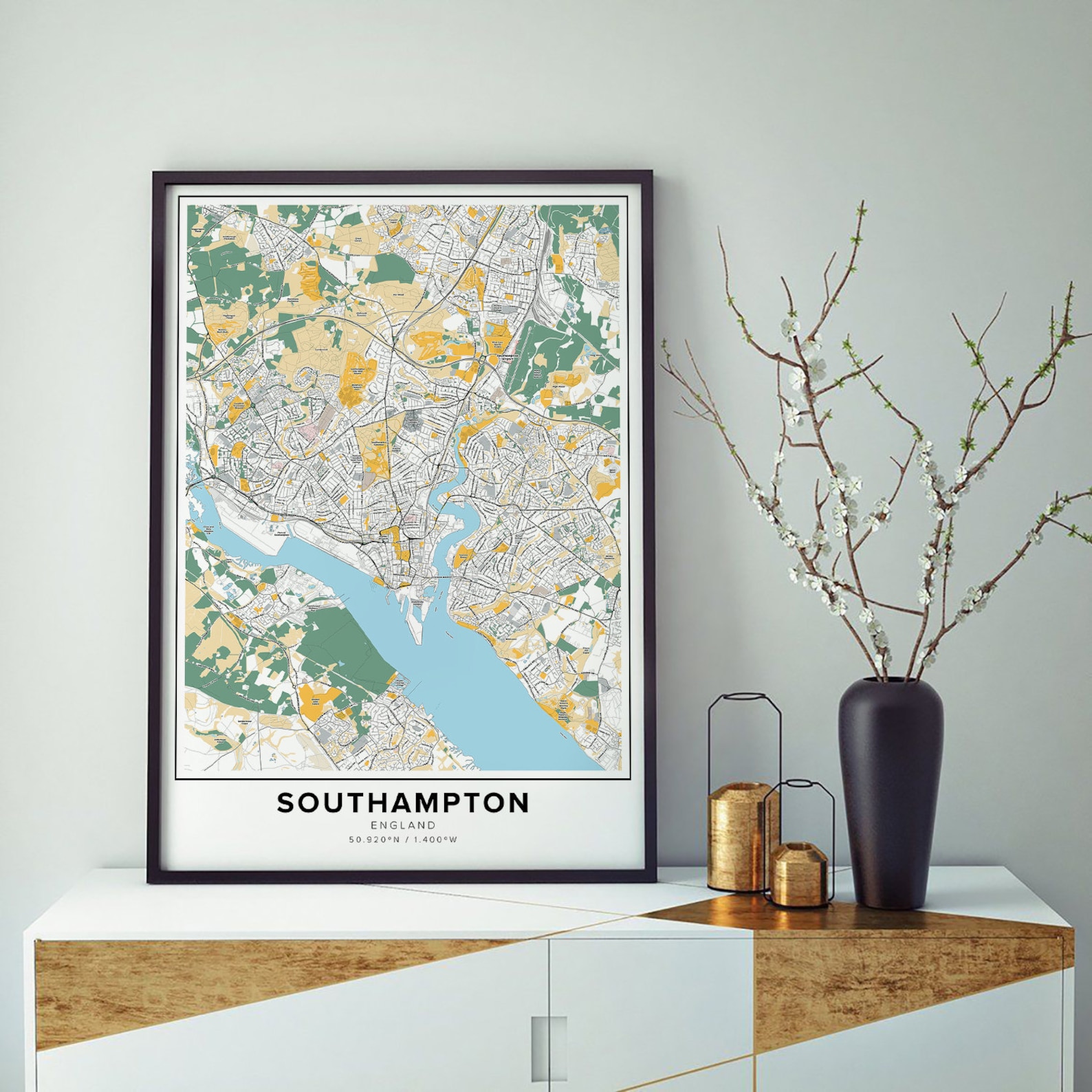 Southampton Map Print, Street Names Southampton Print, Printable Map of ...