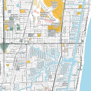 Pompano Beach Map Print, Street Names Pompano Beach Print, Map of ...