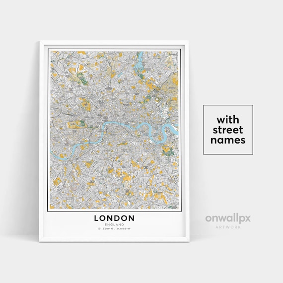 Printable Street Map Of London England City Of London Illustrated Map