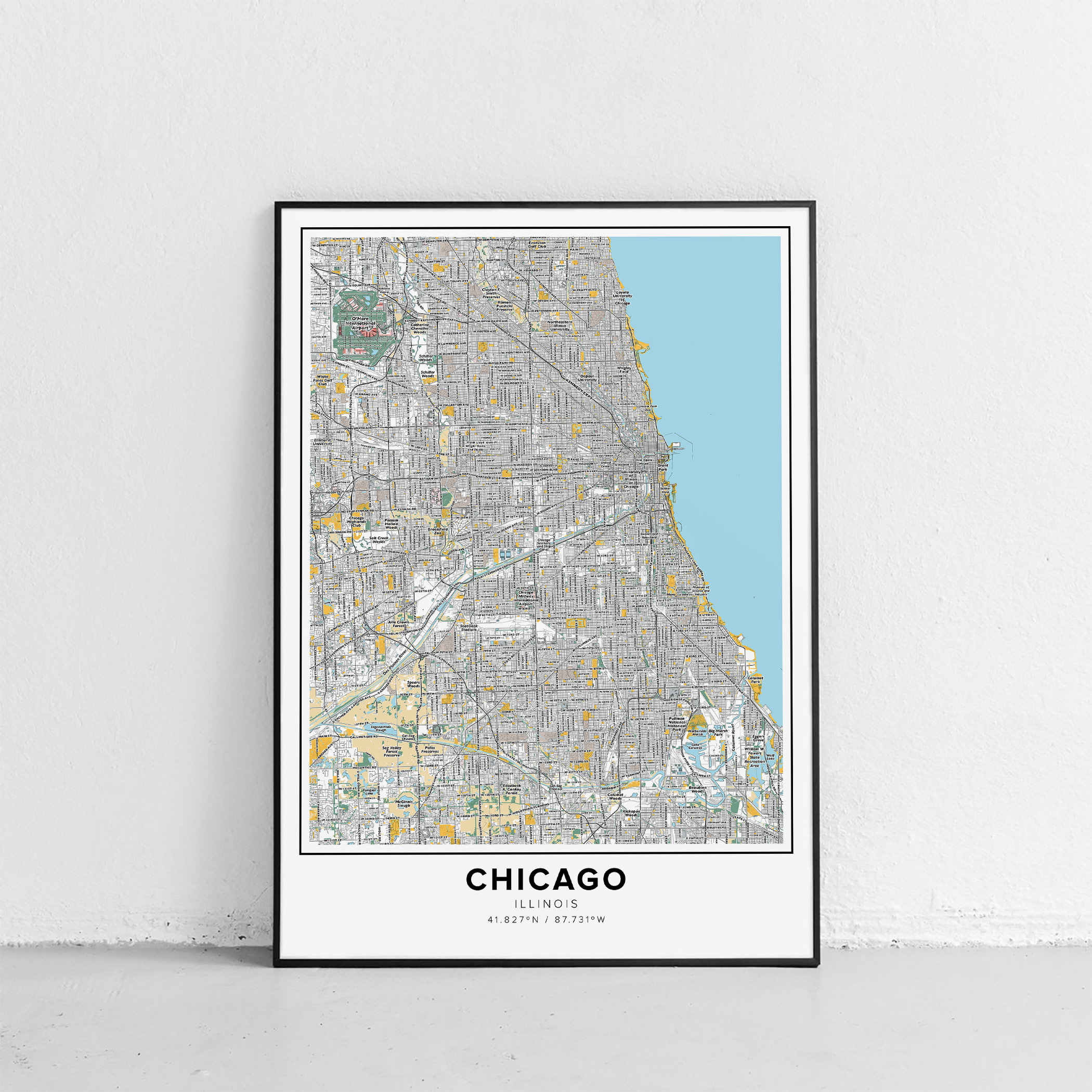 Chicago Map Print, Street Names Chicago Print, Printable Map of Chicago ...