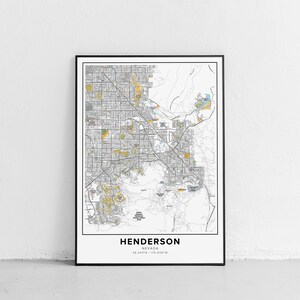 Henderson Map Print, Street Names Henderson Print, Printable Map of ...