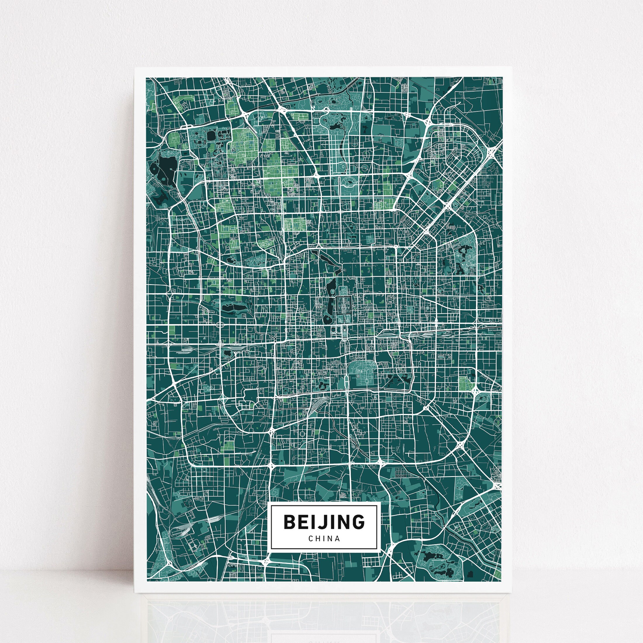 Mapa de Beijing, Mapa de Beijing China, Beijing Print, Beijing Poster ...