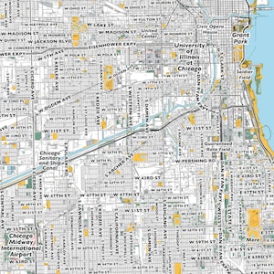Chicago Map Print, Street Names Chicago Print, Printable Map of Chicago ...