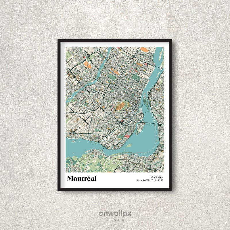 Montreal Map - Etsy Canada