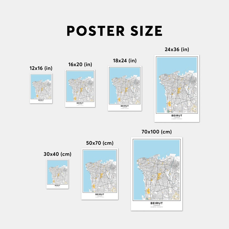 Beirut Map Print, Street Names Beirut Print, Printable Map of Beirut ...