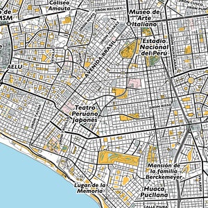 Lima Map Print, Street Names Lima Print, Printable Map of Lima, City ...