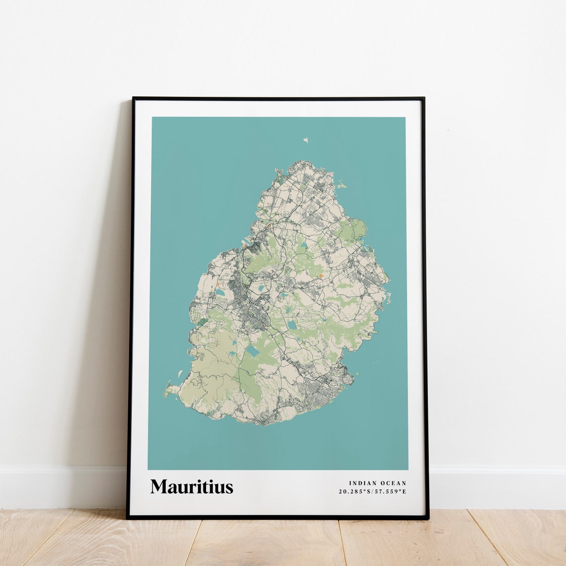Mauritius Print Map Retro Mauritius Map Poster Vintage - Etsy