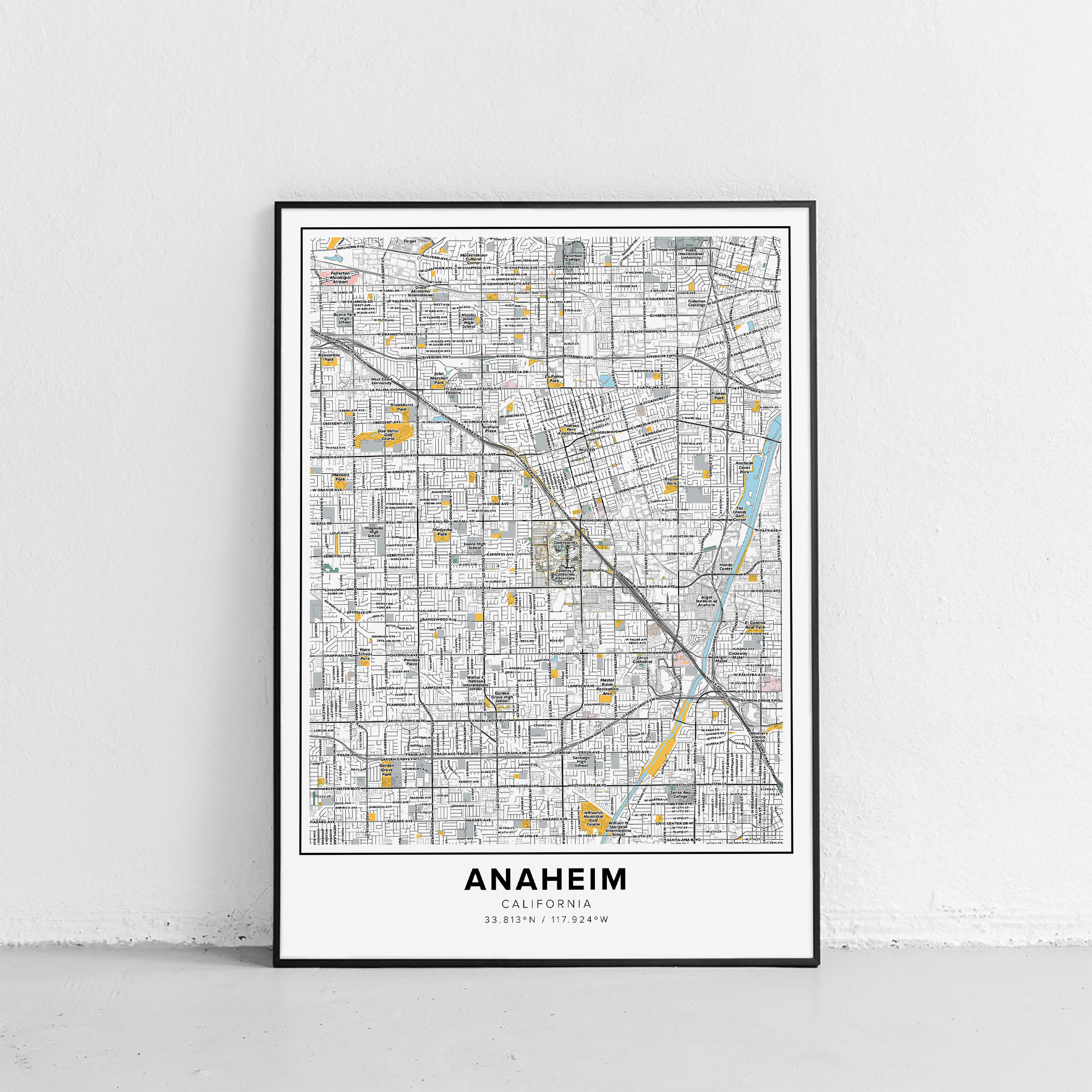 Anaheim Map Print, Street Names Anaheim Print, Printable Map of Anaheim ...