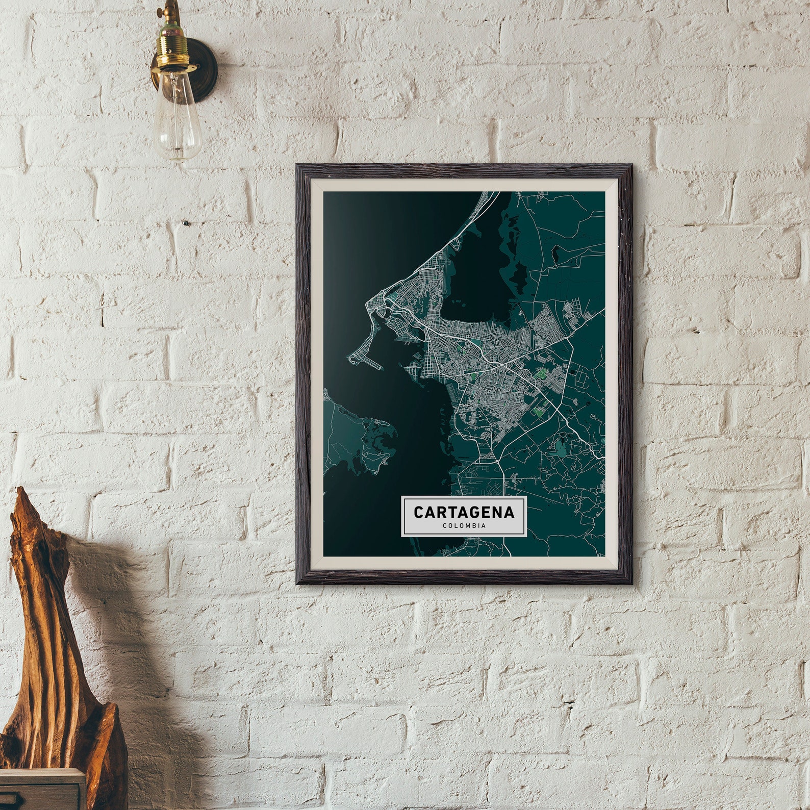 Cartagena Map Cartagena Colombia Map Cartagena Print | Etsy