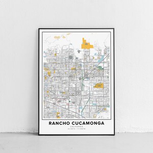 Rancho Cucamonga Map Print, Street Names Rancho Cucamonga Print, City ...