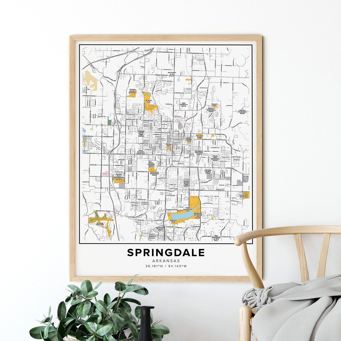 Springdale Map Print Street Names Springdale Print Map of - Etsy