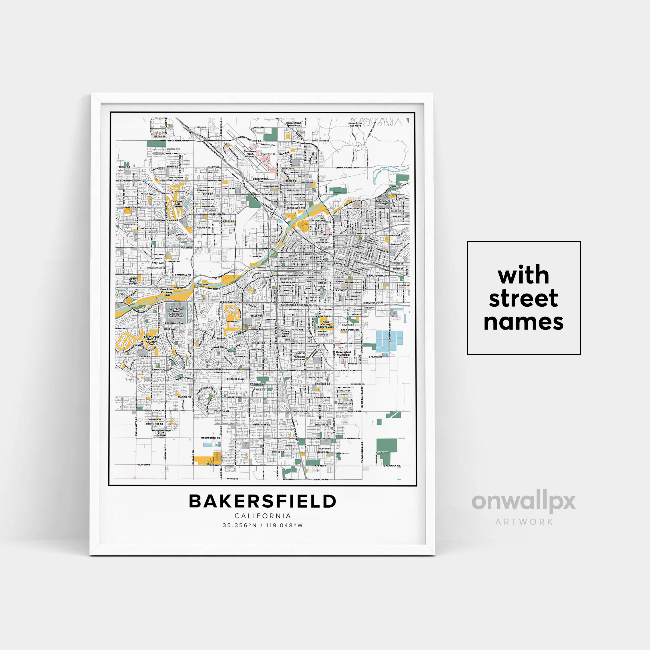 Printable Map Bakersfield California