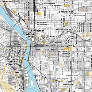 Portland Map Print, Street Names Portland Print, Printable Map of ...