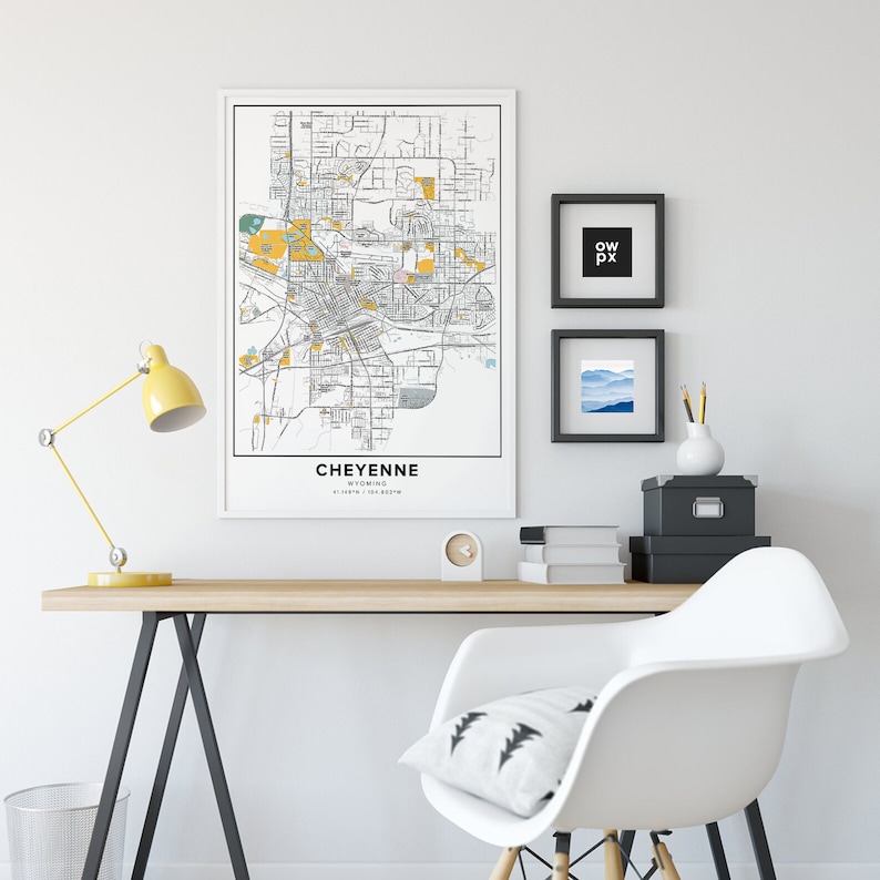 Cheyenne Map Print Street Names Cheyenne Print Printable Map - Etsy