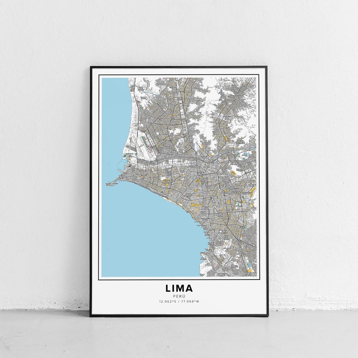 Lima Map Print, Street Names Lima Print, Printable Map of Lima, City ...