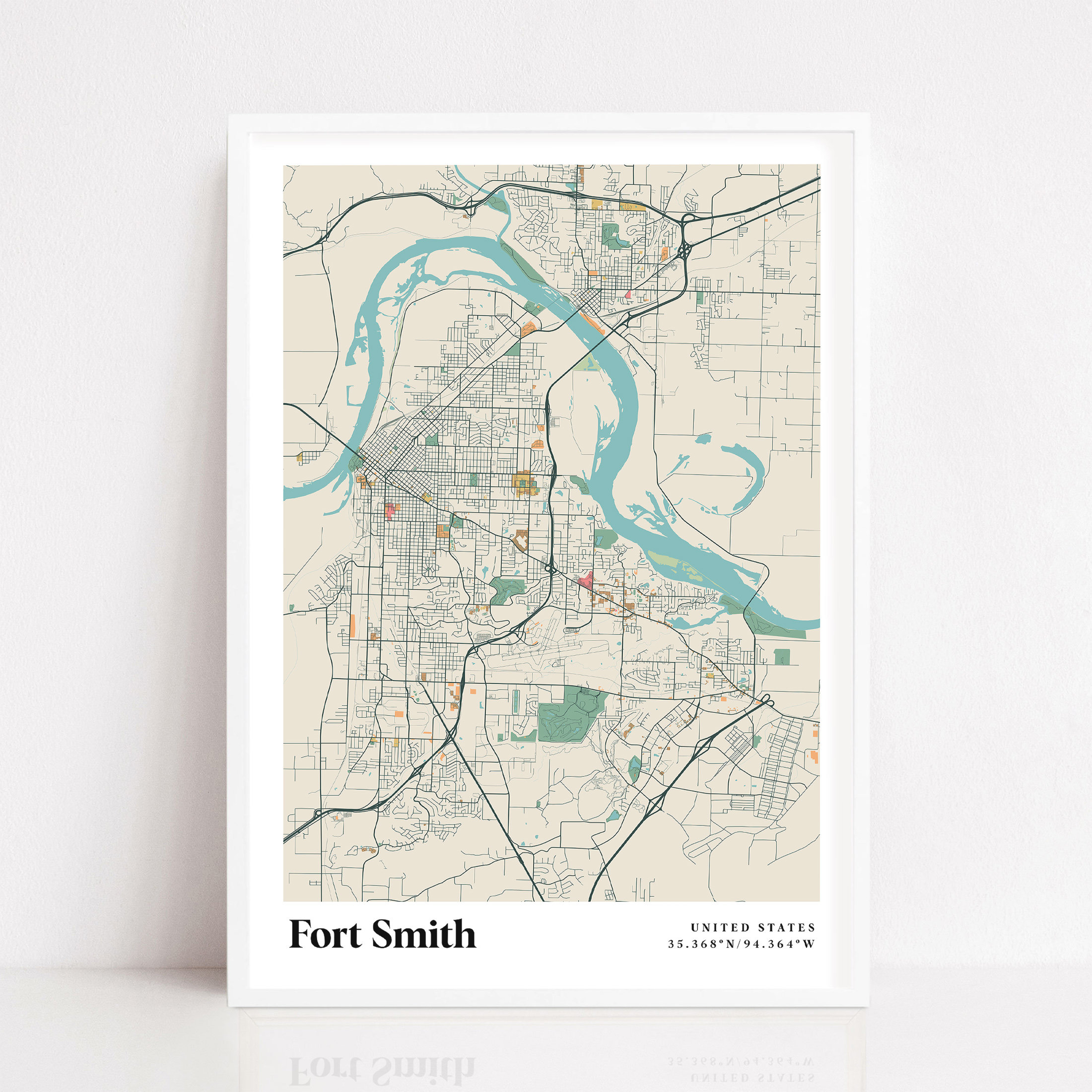 Fort Smith Map Poster Print Retro Fort Smith Map Decor - Etsy